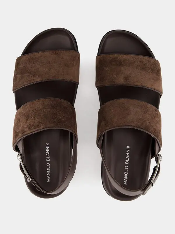 Manolo Blahnik Golby Suede Fussbett Sandals