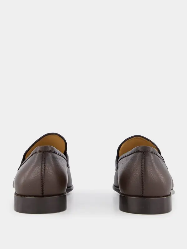 FERRAGAMO Testa Di Moro Loafer With Gancini Ornament - Brown