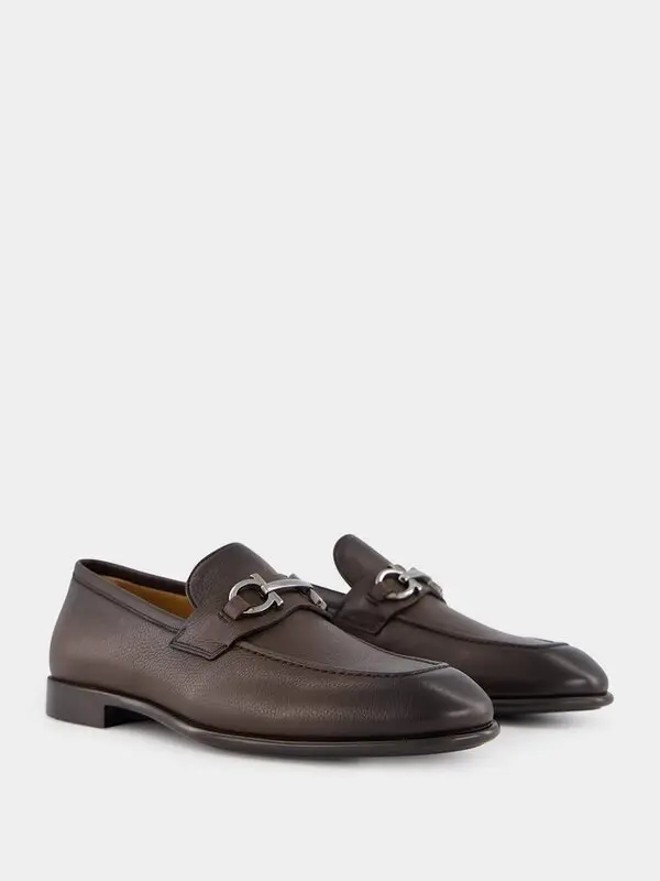 FERRAGAMO Testa Di Moro Loafer With Gancini Ornament