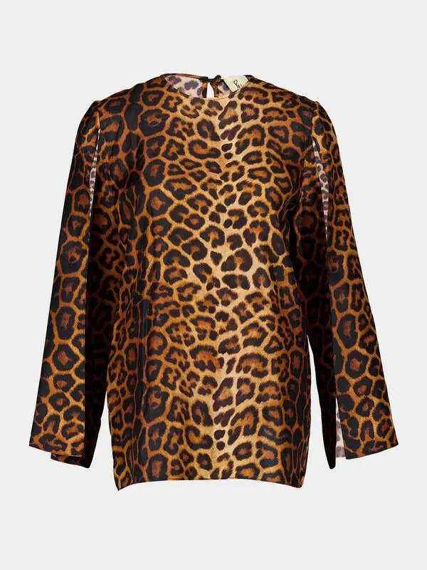 PAULA Acorus Junglito Print Silk Blouse