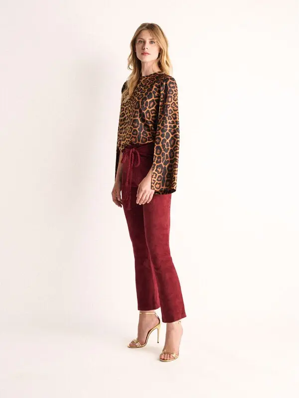 PAULA Acorus Junglito Print Silk Blouse