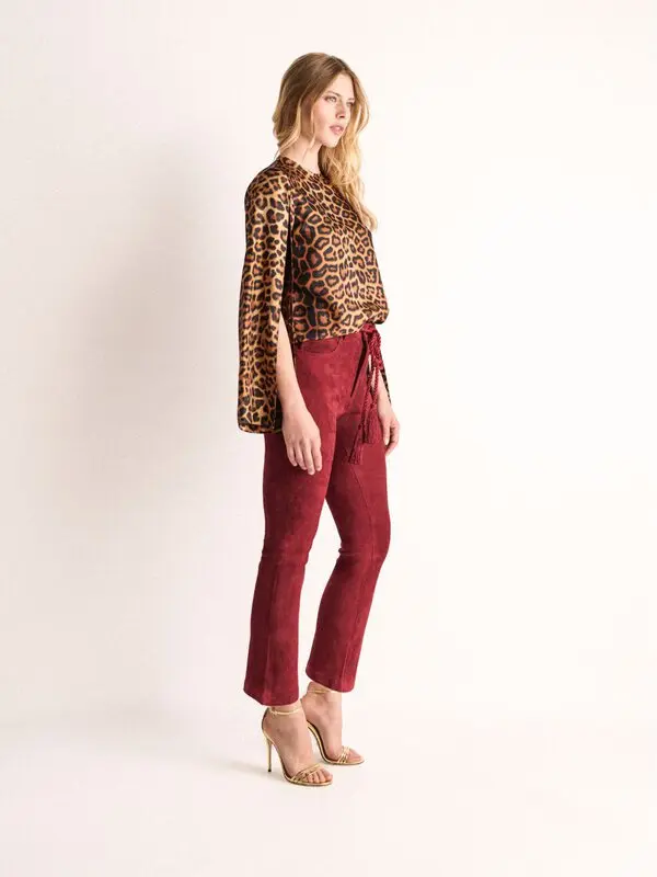 PAULA Acorus Junglito Print Silk Blouse