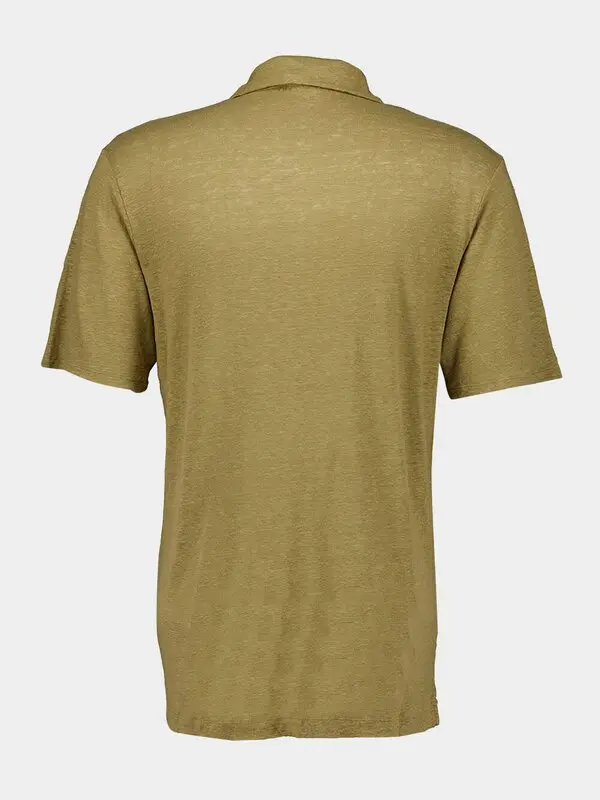 Frescobol Carioca Spinach Mello Linen Polo - Brown