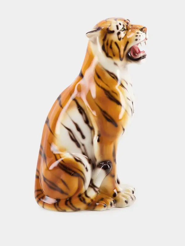 LES-OTTOMANS Handpainted Tiger Sculpture