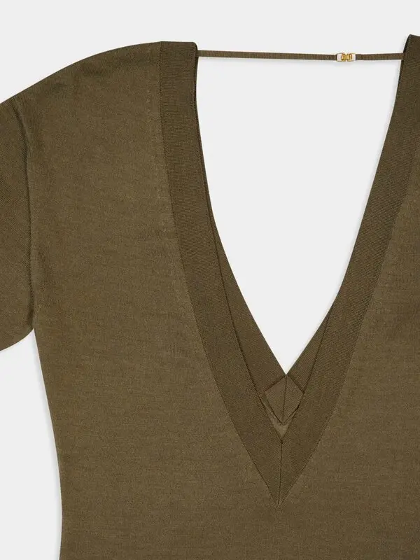 Saint Laurent V-neck Bodysuit - Brown