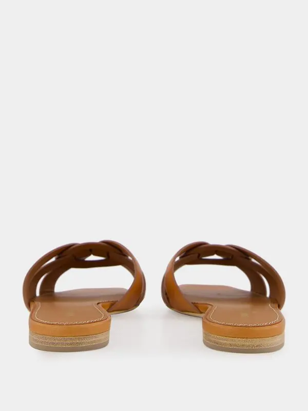 Saint Laurent Tribute Flat Sandals - Brown