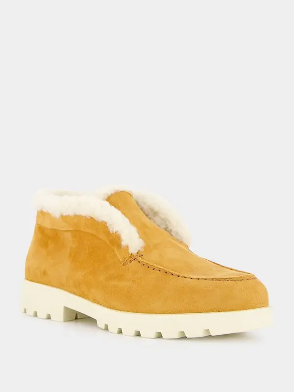 Santoni Shearling-lined Suede Boots