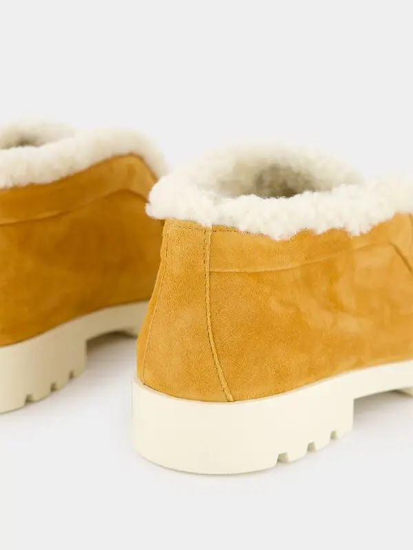 Santoni Shearling-lined Suede Boots