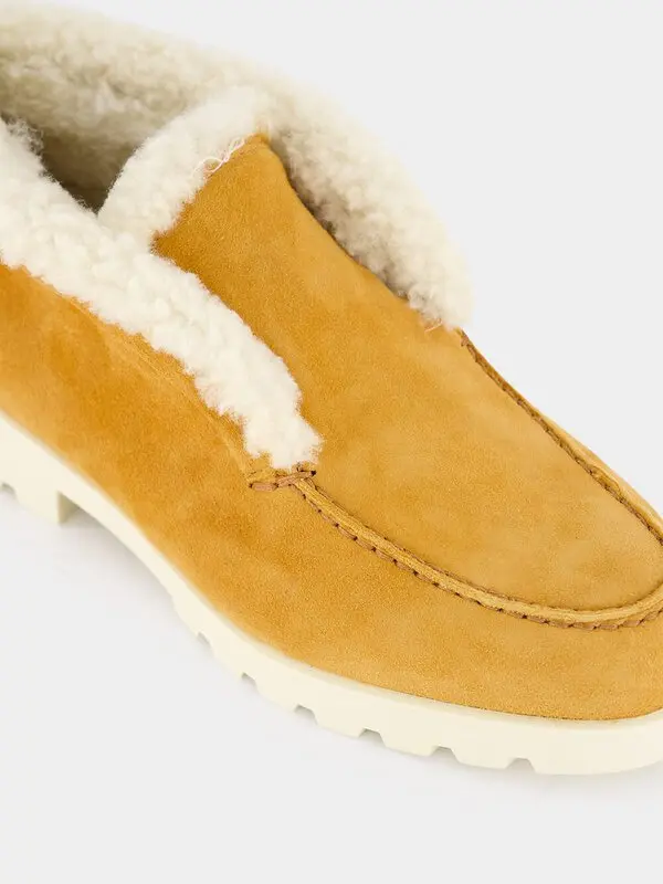 Santoni Shearling-lined Suede Boots