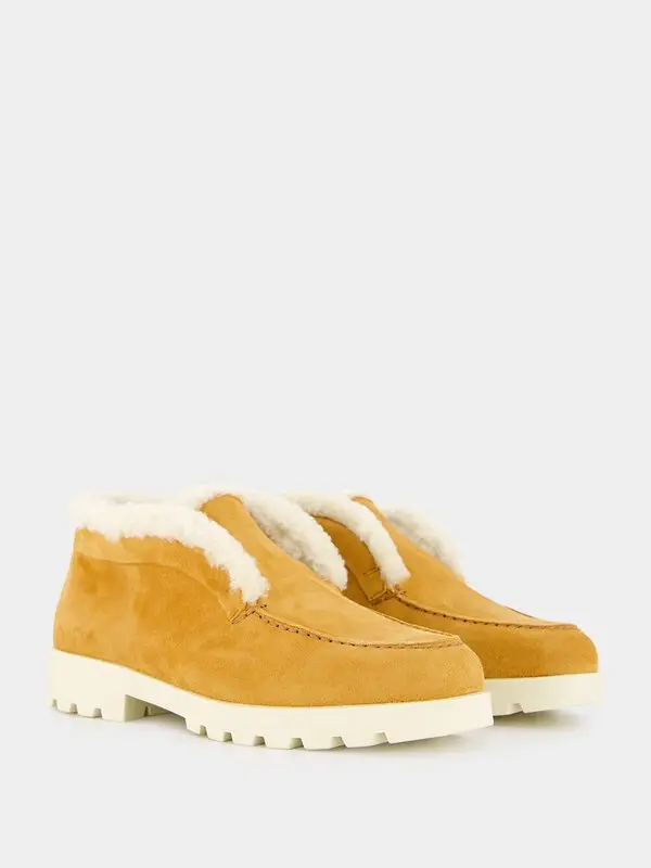 Santoni Shearling-lined Suede Boots