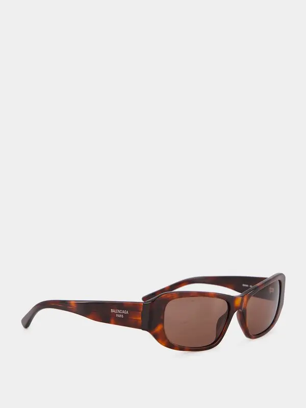 Balenciaga Havana Rectangle Sunglasses - Brown