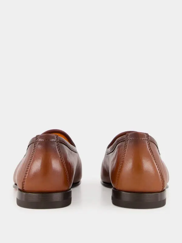 Santoni Leather Loafer With Tassel