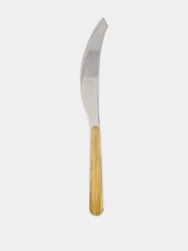 NEVA Pizza Knife With Pine Handle - Brown
