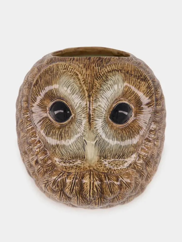 QUAIL CERAMICS Tawny Owl Flower Wall Vase - Brown