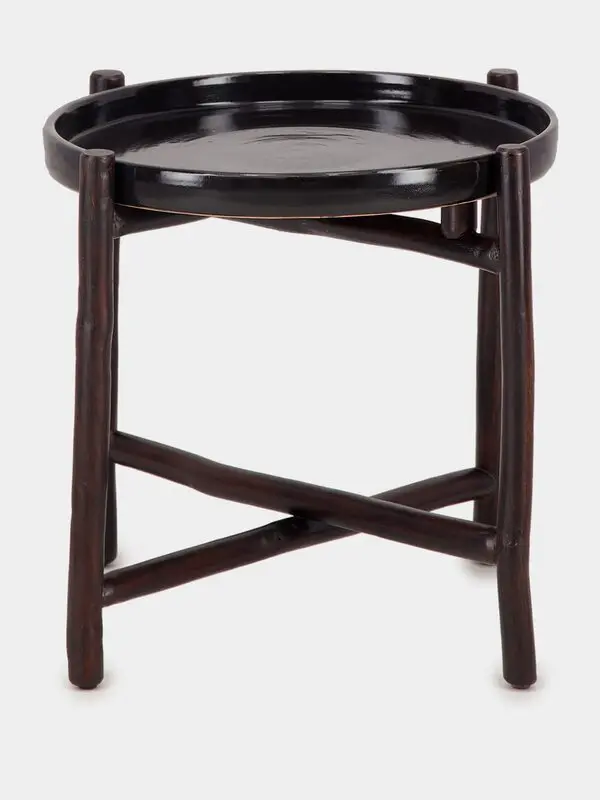TINJA Mida Black Dark Wood Table - Brown
