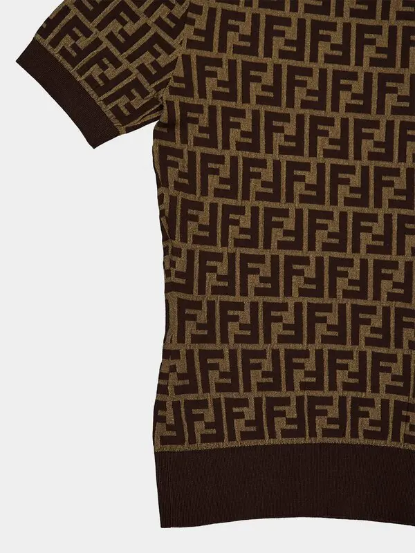 Fendi Ff Jacquard Cotton Jumper - Brown