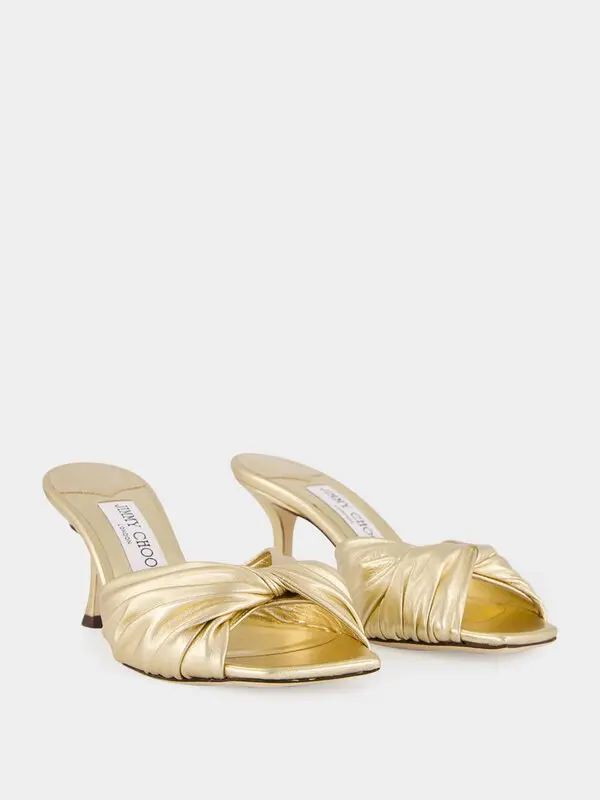 JIMMY CHOO Skye 70 Heels In Metallic Nappa - Gold