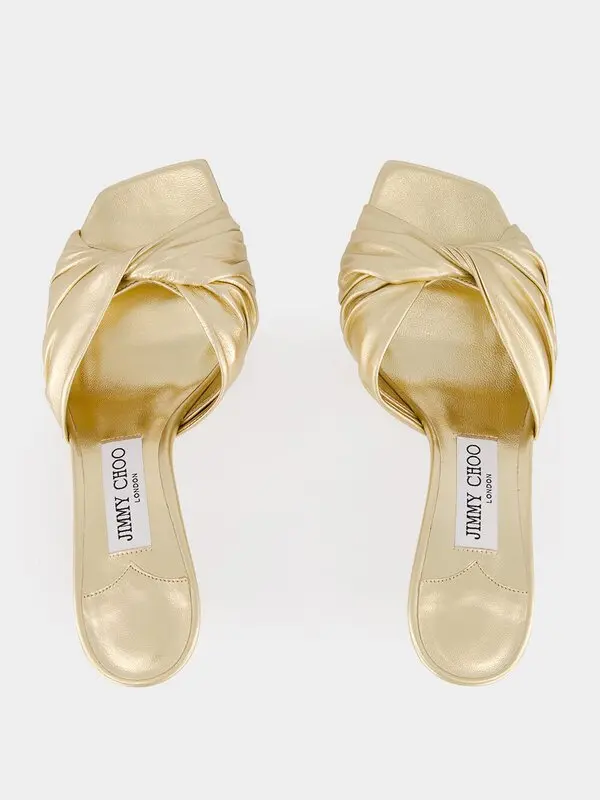 JIMMY CHOO Skye 70 Heels In Metallic Nappa - Gold