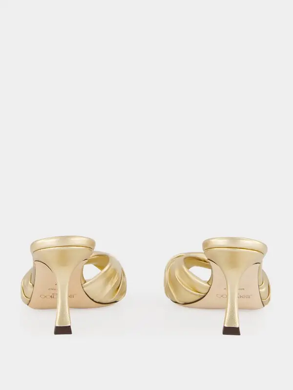 JIMMY CHOO Skye 70 Heels In Metallic Nappa - Gold