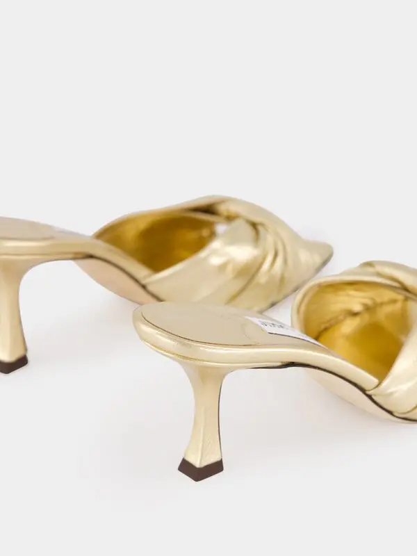 JIMMY CHOO Skye 70 Heels In Metallic Nappa - Gold