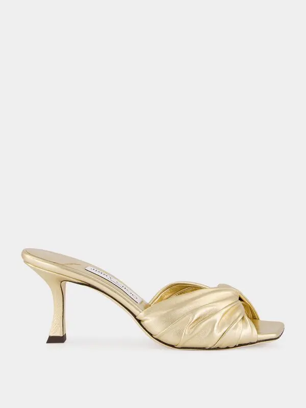 JIMMY CHOO Skye 70 Heels In Metallic Nappa - Gold