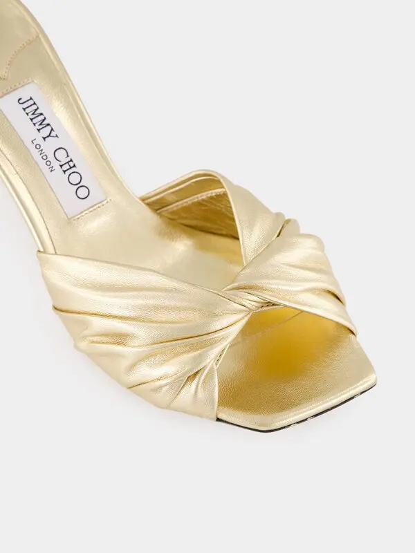 JIMMY CHOO Skye 70 Heels In Metallic Nappa - Gold
