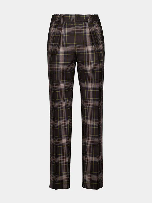Fendi Tartan Wool Cigarette Trousers
