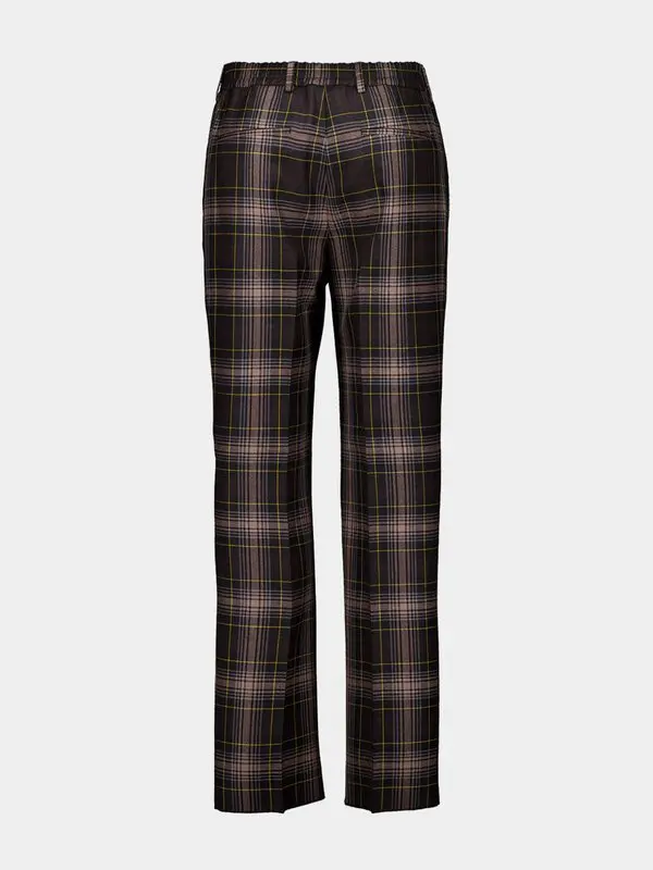 Fendi Tartan Wool Cigarette Trousers