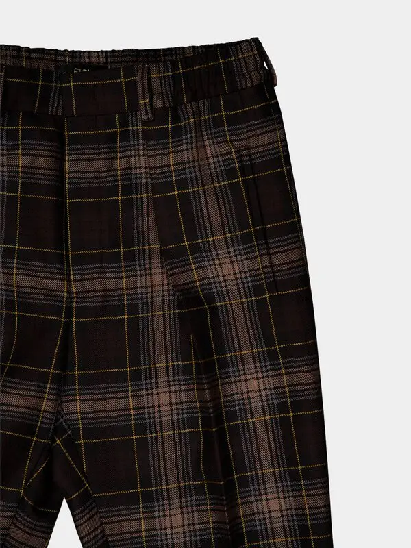 Fendi Tartan Wool Cigarette Trousers