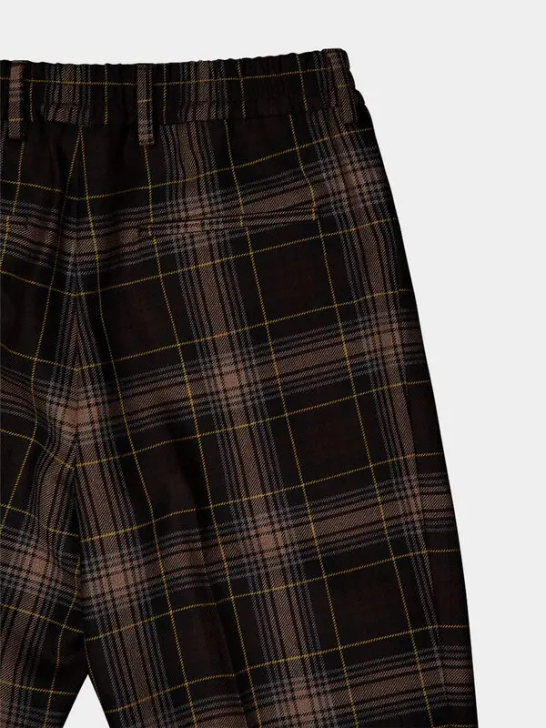 Fendi Tartan Wool Cigarette Trousers