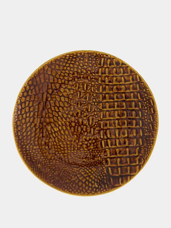 HOUSE OF CAPRICORN Jacaré Ceramic Dinner Plate - Brown