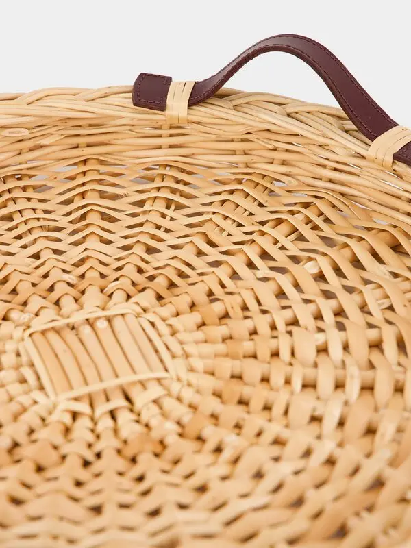 HOUSE OF CAPRICORN Vitória Wicker And Leather Tray - Brown