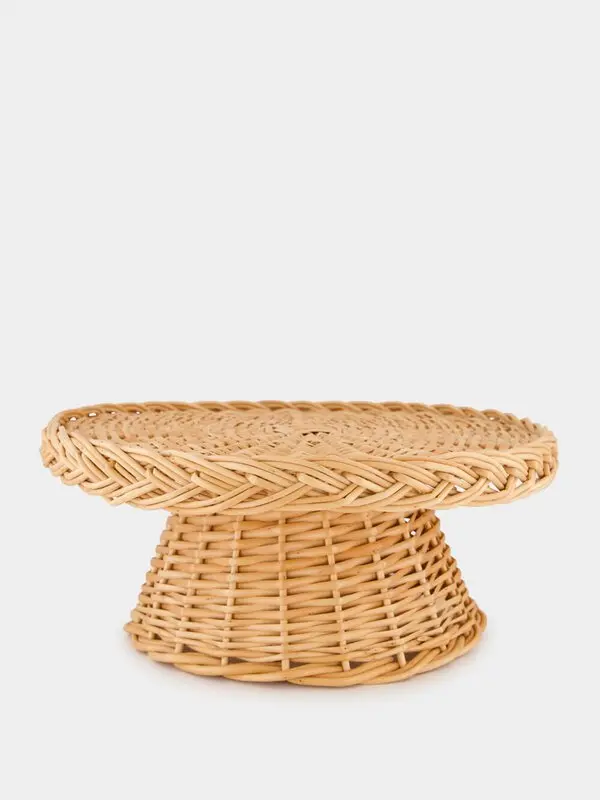 HOUSE OF CAPRICORN Handmade Vitória Wicker Cake Plate