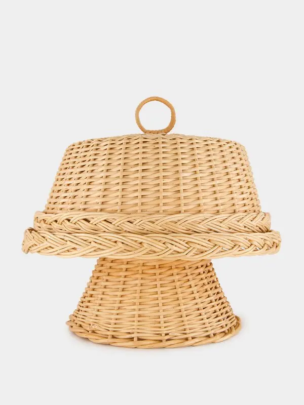 HOUSE OF CAPRICORN Handmade Vitória Wicker Cake Plate