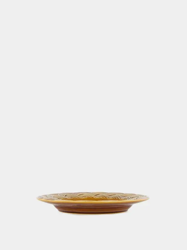 HOUSE OF CAPRICORN Vime Ceramic Dessert Plate By - Brown