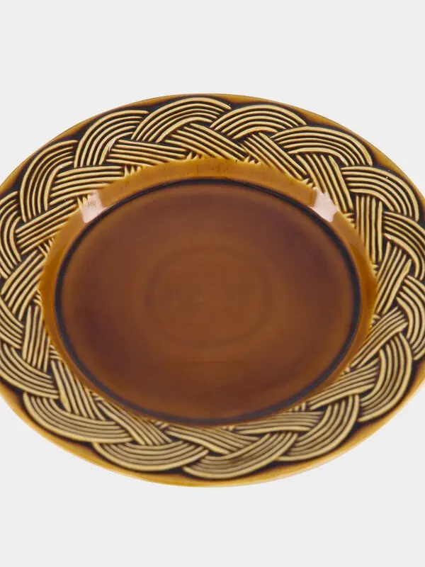HOUSE OF CAPRICORN Vime Ceramic Dessert Plate By - Brown