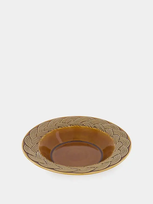 HOUSE OF CAPRICORN Vime Ceramic Soup Plate - Brown