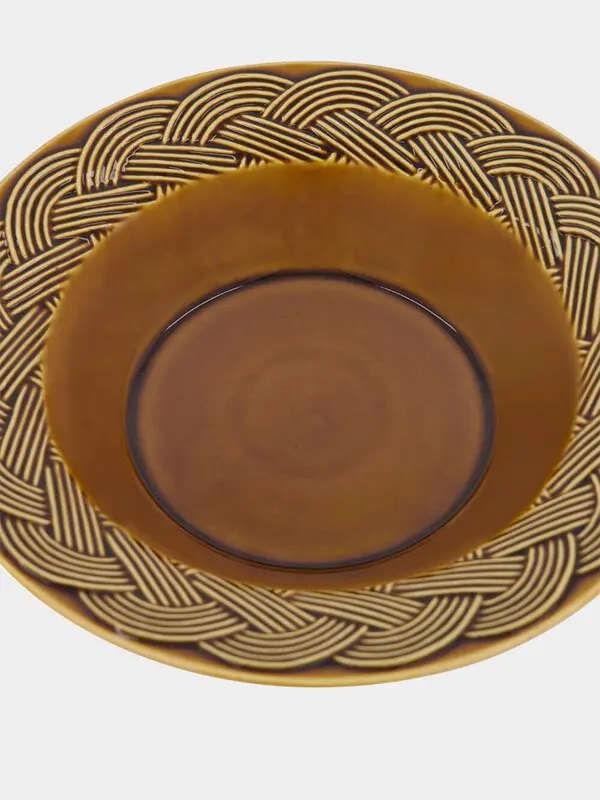 HOUSE OF CAPRICORN Vime Ceramic Soup Plate - Brown