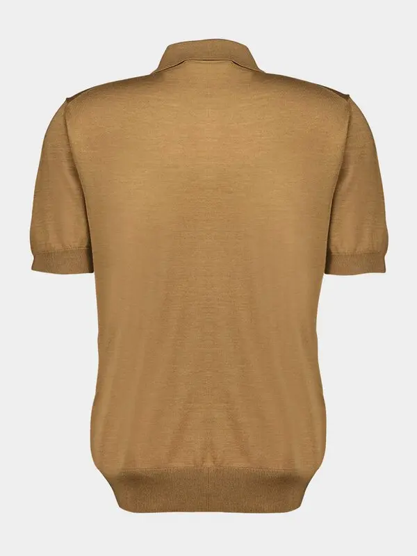 Dolce & Gabbana Camel Cashmere And Silk Polo-shirt