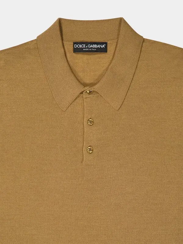 Dolce & Gabbana Camel Cashmere And Silk Polo-shirt