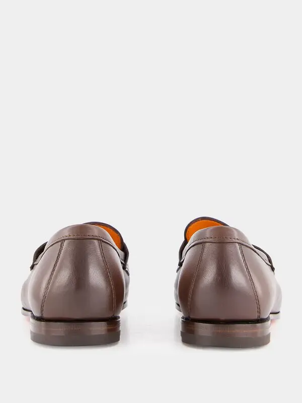 Santoni Hand-polished Leather Penny Loafers