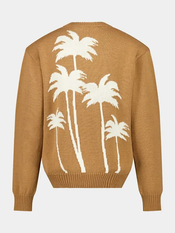 Palm Angels Palm Tree Intarsia Crewneck Jumper - Brown