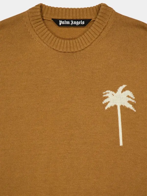 Palm Angels Palm Tree Intarsia Crewneck Jumper - Brown