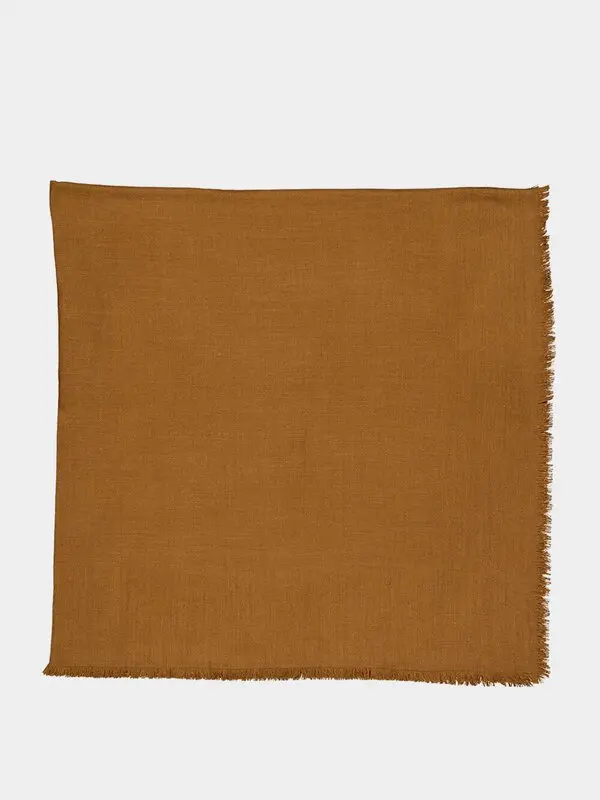 Gucci Camel Gg Wool Silk Jacquard Shawl - Brown