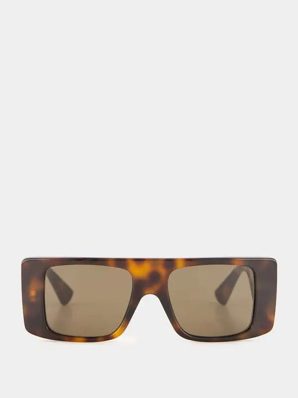 Gucci Rectangular Frame Sunglasses - Brown