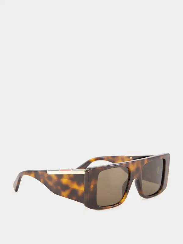 Gucci Rectangular Frame Sunglasses - Brown