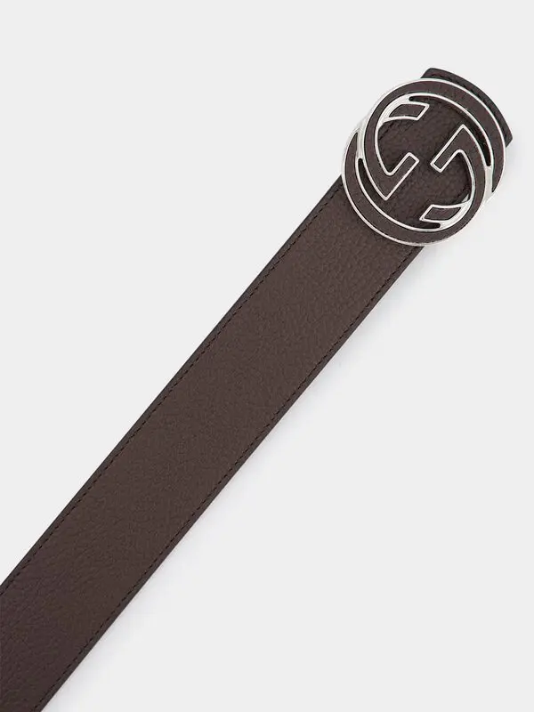 Gucci Reversible Belt With Interlocking G Buckle - Brown