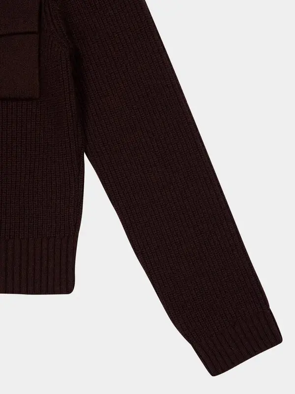 Givenchy Wool And Cashmere Cardigan With Fur Collar - Brown