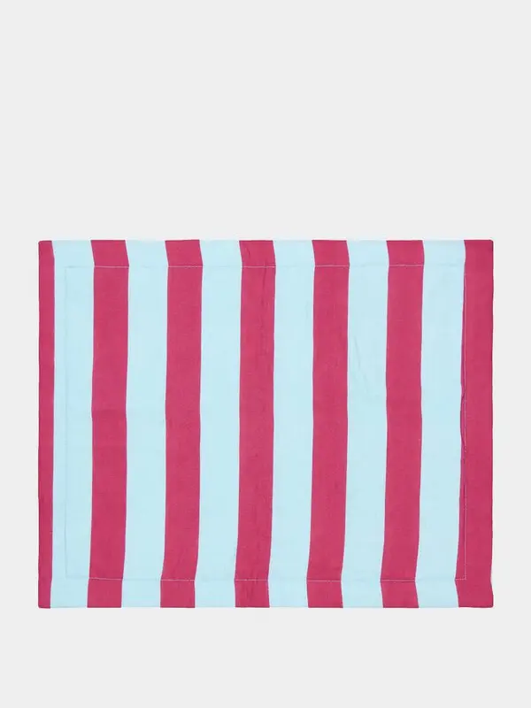 La DoubleJ Set Of 2 Striped Placemats - Burgundy