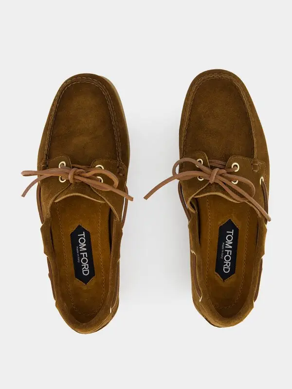 TOM FORD Tobacco Robin Suede Loafers - Brown
